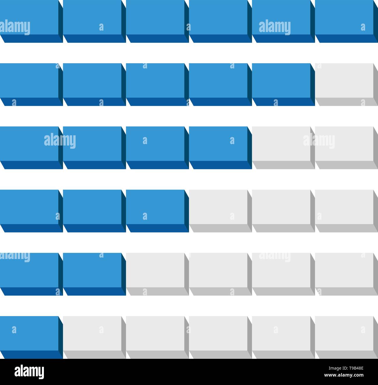 Progress bar, bar chart with 6 steps Stock Vector Image & Art - Alamy