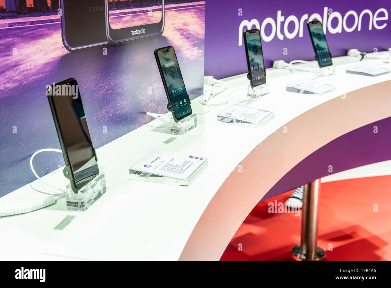 Berlin, Germany, August 31, 2018, Motorola One smartphone with notch ...