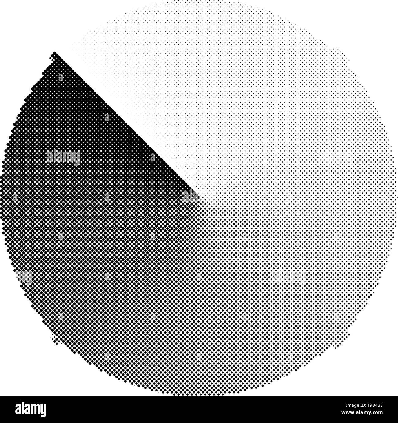 Circular pre-loader, buffer, progress indicator or radar shape with half-tone effect on a ...