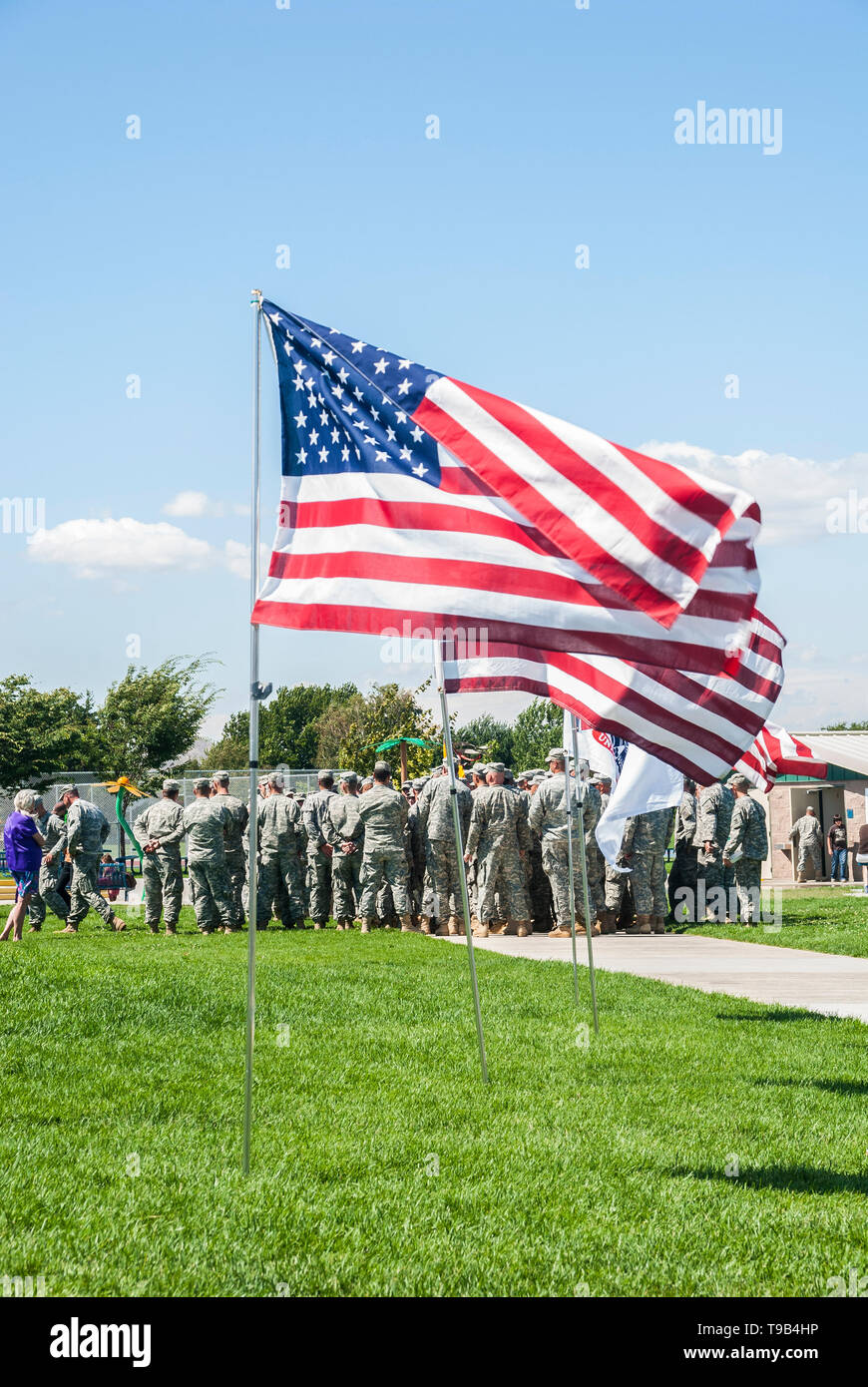 Unfurled american flag flags hi-res stock photography and images - Alamy