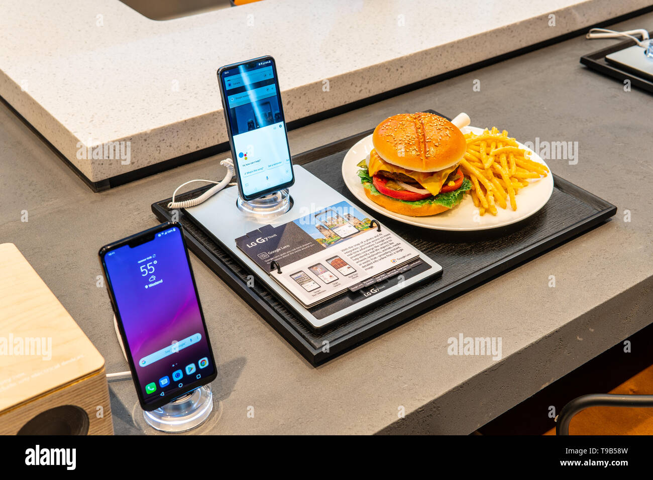 LG smartphone on display from 2018, with Android at LG exhibition ...