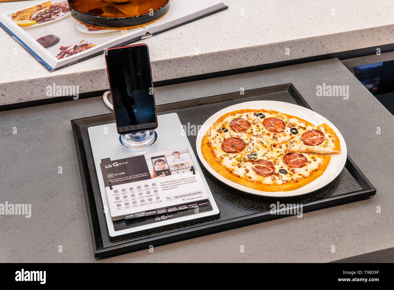 LG smartphone on display from 2018, with Android at LG exhibition ...