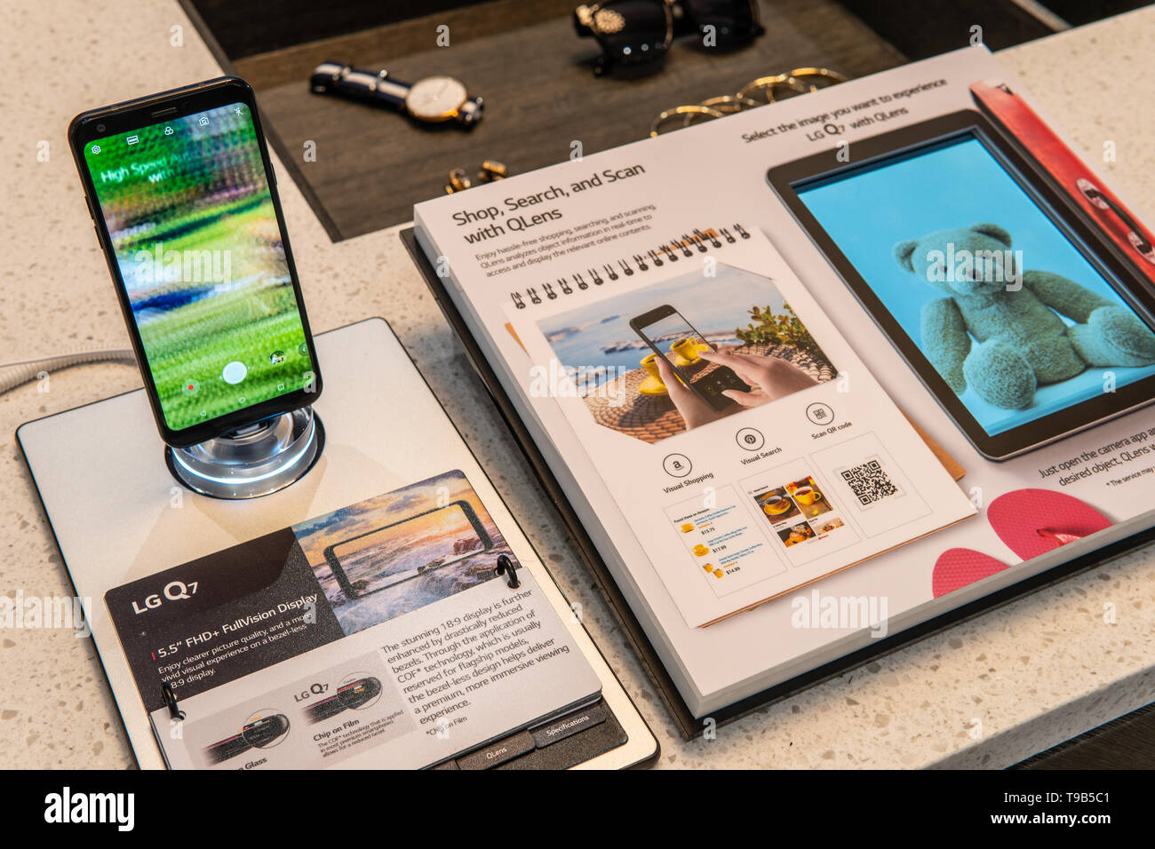 LG smartphone on display from 2018, with Android at LG exhibition ...