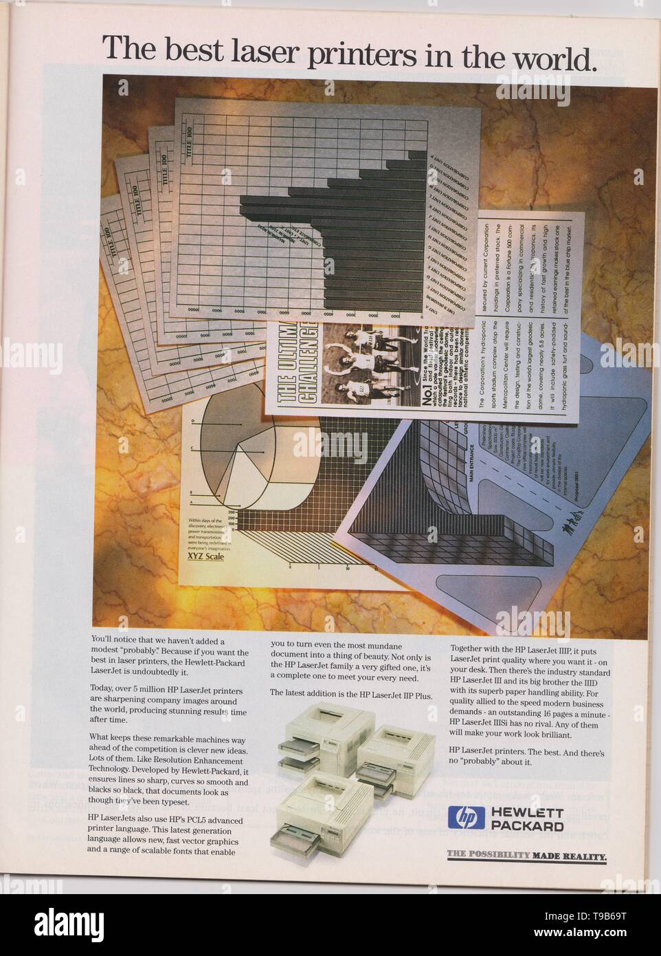 poster advertising HP Hewlett Packard laser printers in magazine from ...