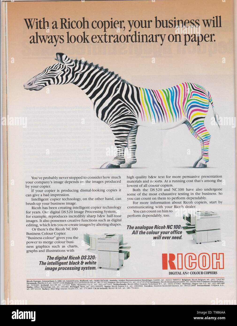 poster advertising Ricoh digital and colour copiers machine in magazine ...