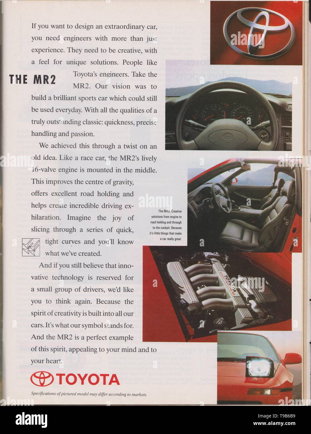 poster advertising Toyota MR2 Second generation W20 car in magazine ...