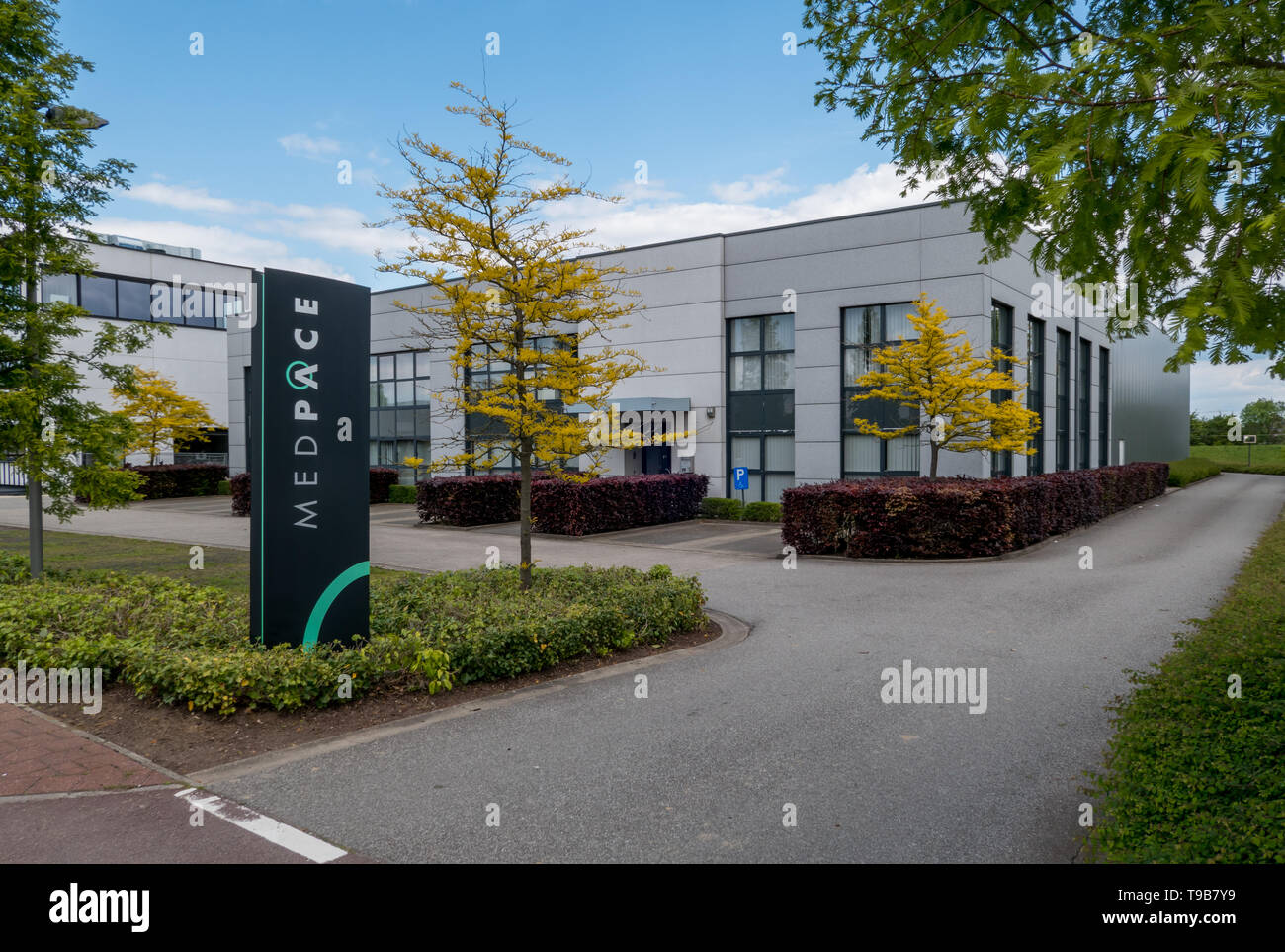 Medpace office building in Haasrode research park in Belgium Stock ...