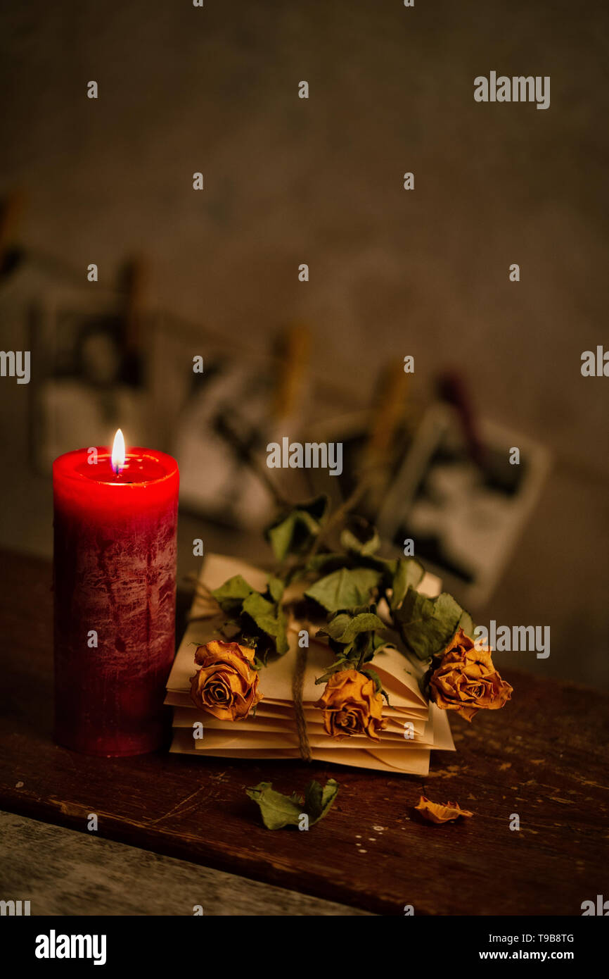 Old letters rose flower antique hi-res stock photography and images - Alamy