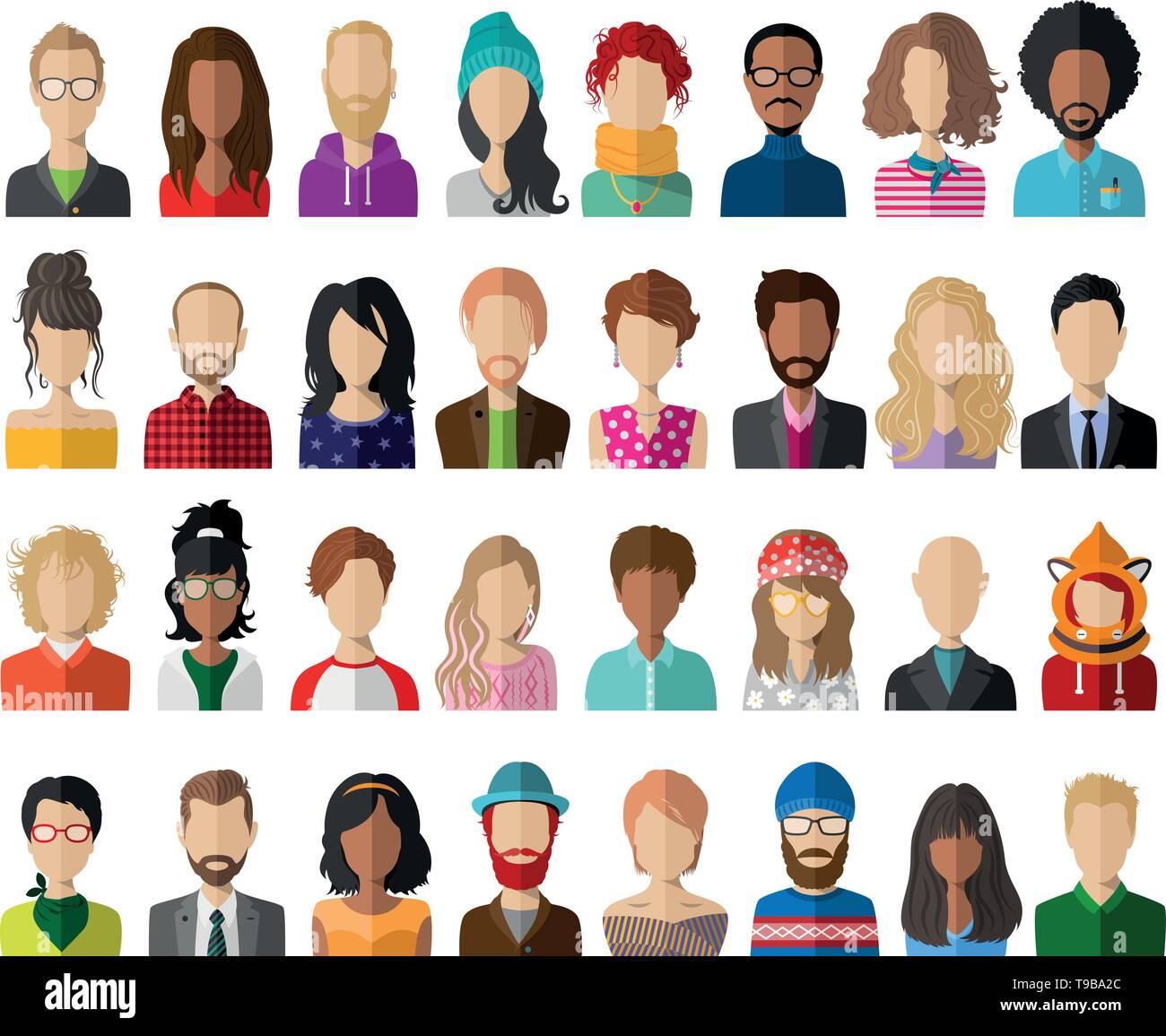 People avatar flat vector set Stock Vector Image & Art - Alamy