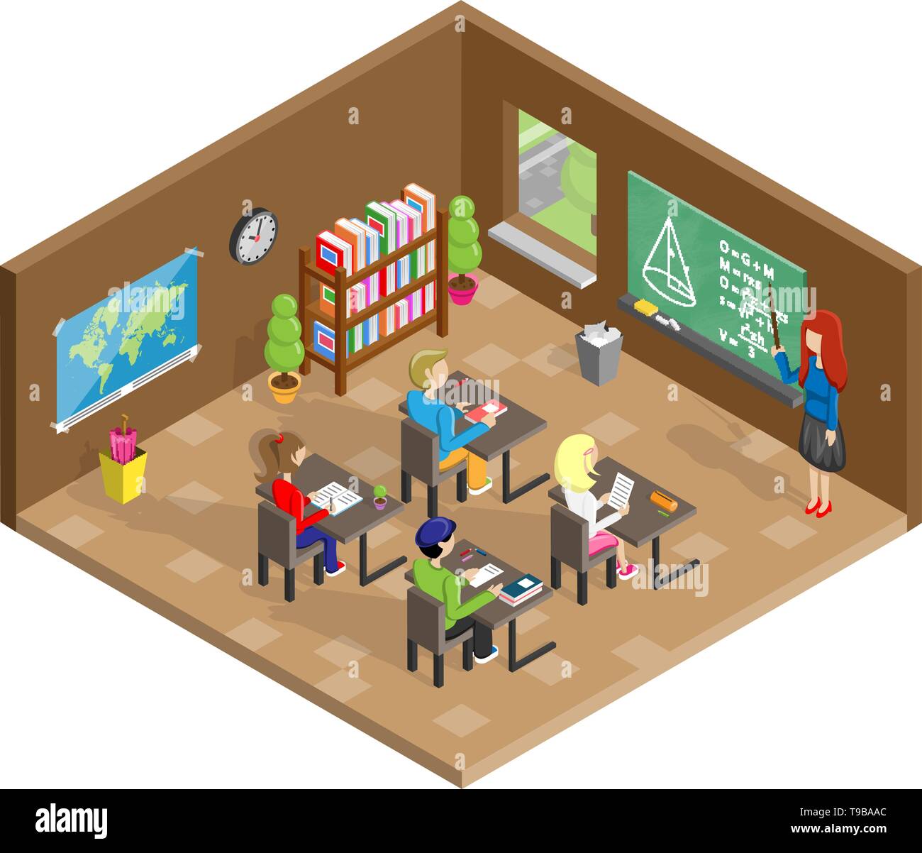 Children floor teacher blackboard Stock Vector Images - Alamy