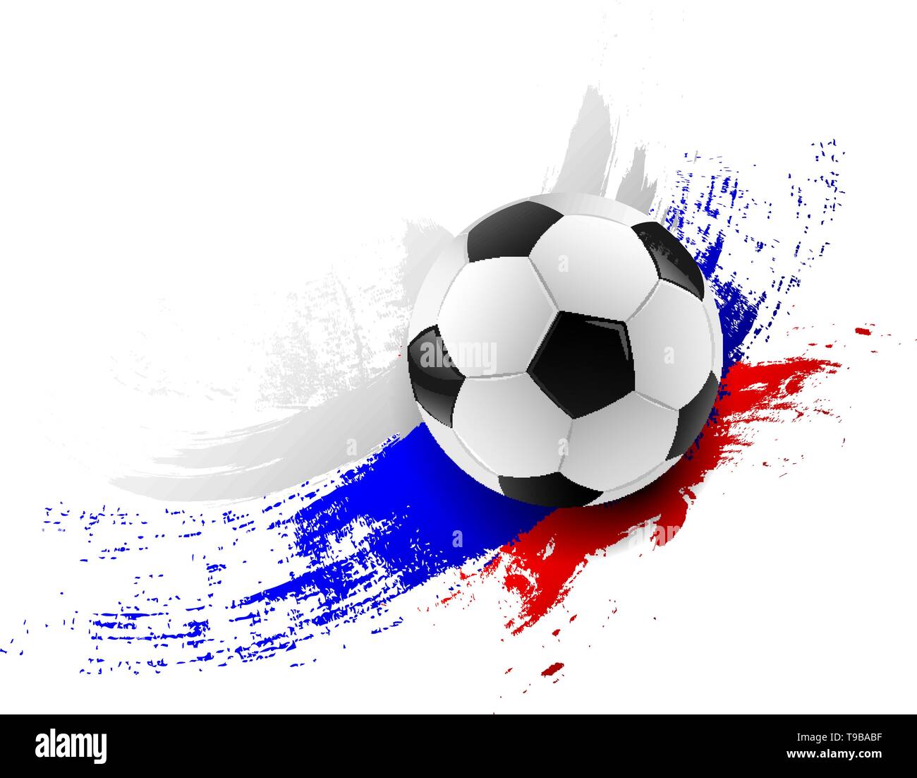 Soccer ball with russia flag colors brush Stock Vector Image & Art - Alamy