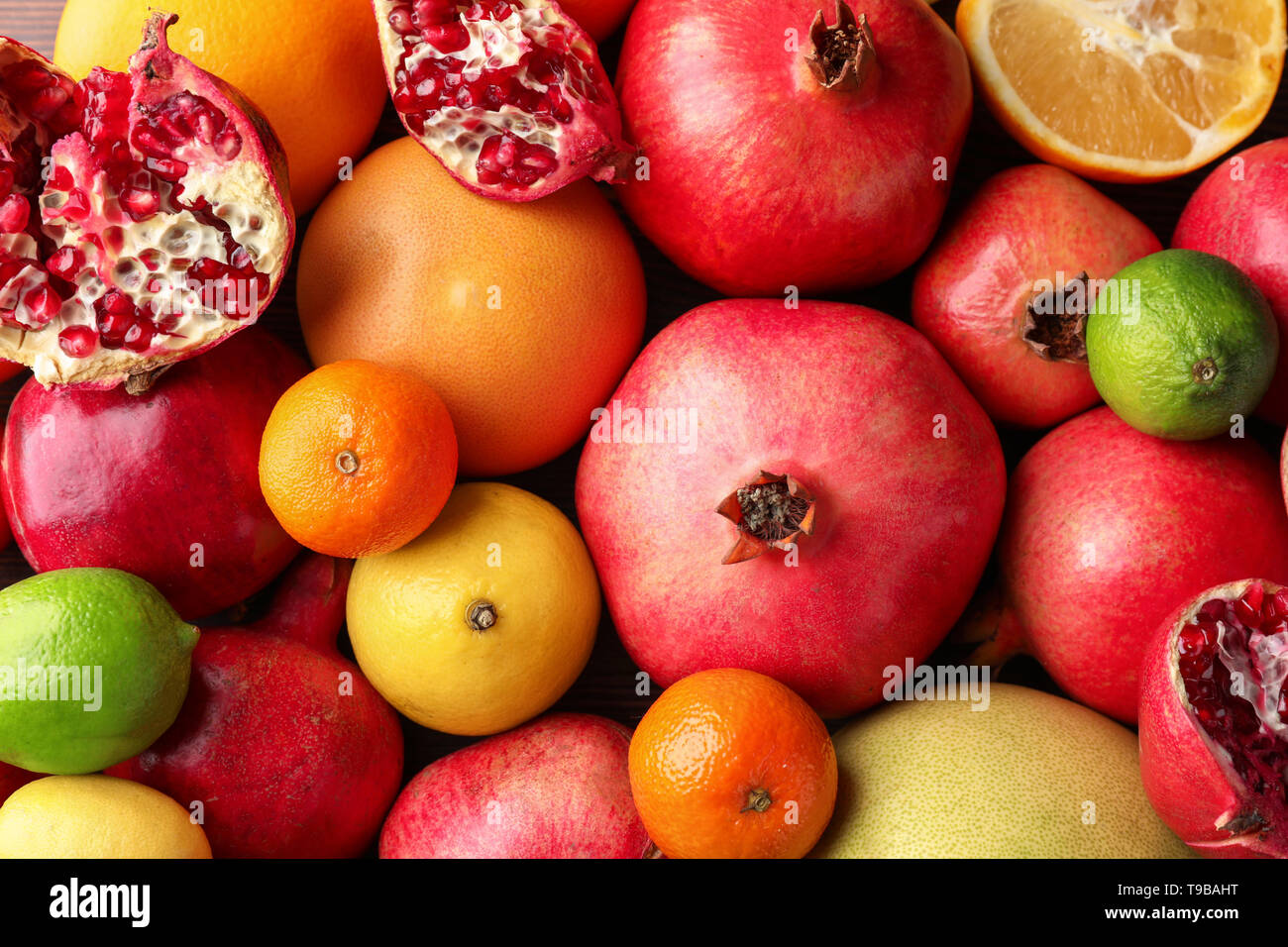 Different ripe fruits as background Stock Photo - Alamy