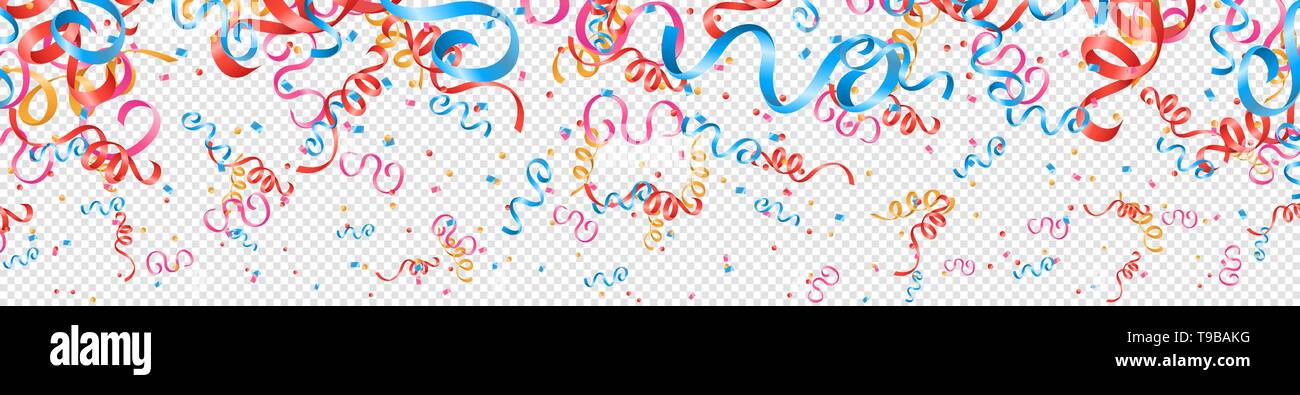 Colorful confetti and streamers party background isolated Stock Vector ...