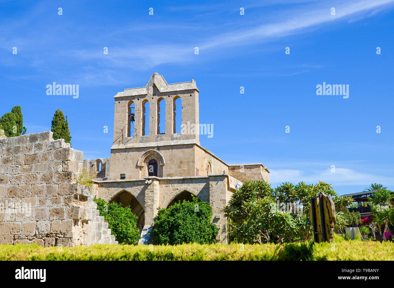 Amazing front side of ancient Bellapais Abbey in Turkish Northern ...