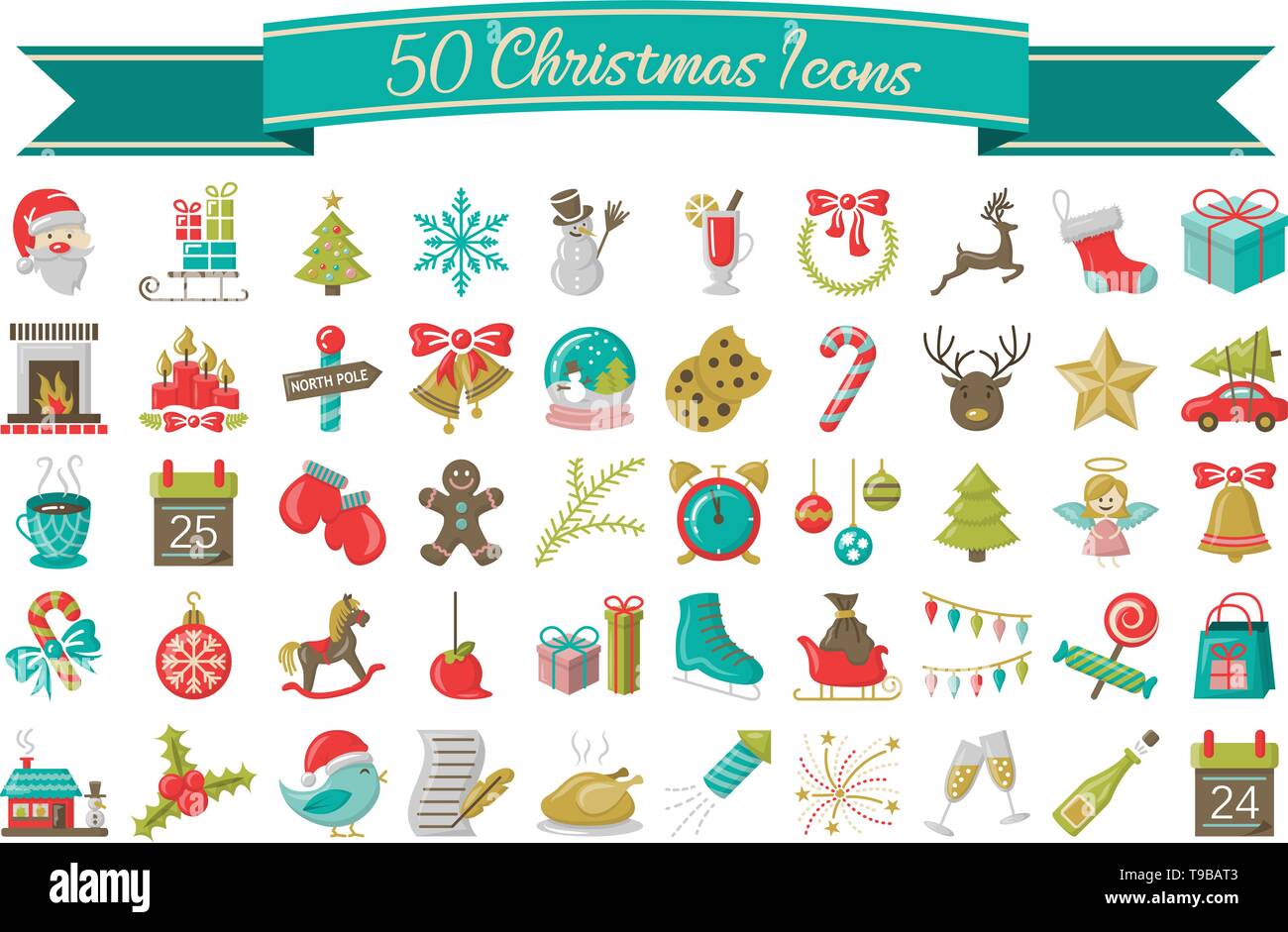 christmas icons vector set Stock Vector Image & Art - Alamy