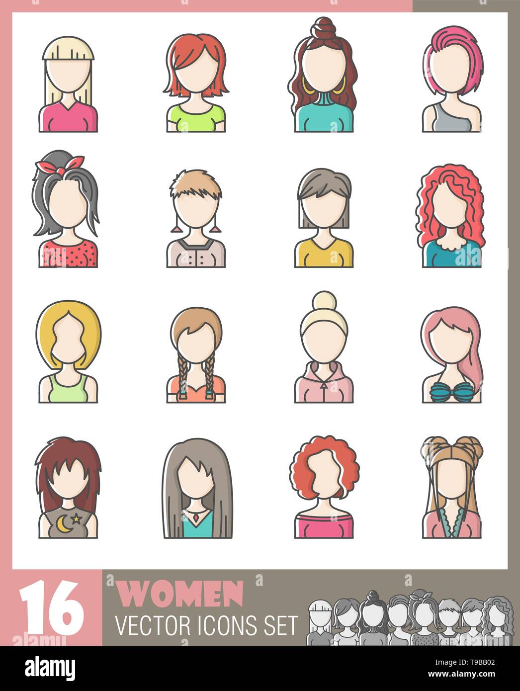Women avatar vector icons set Stock Vector Image & Art - Alamy