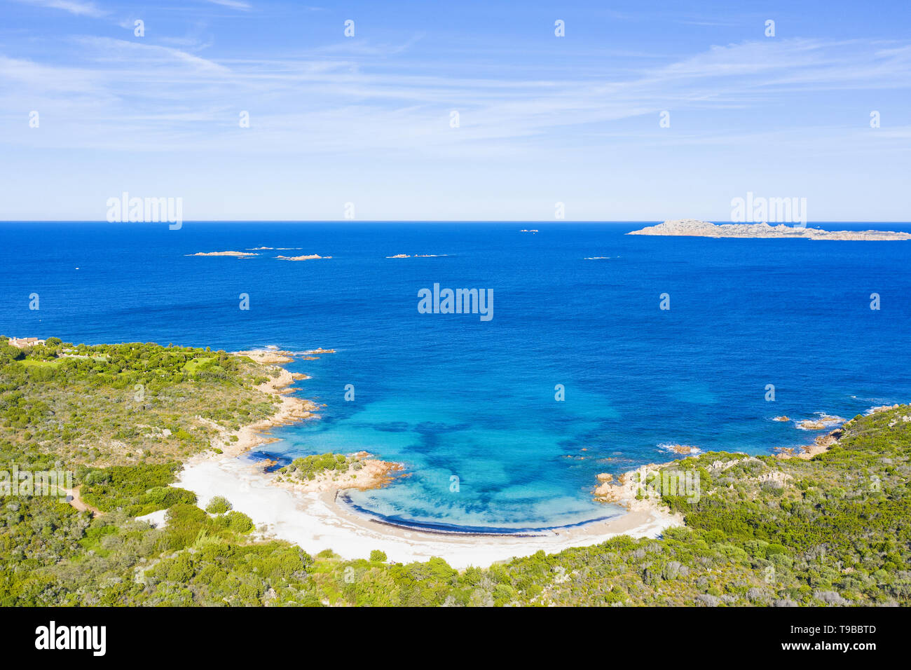 View from above, stunning aerial view of the Prince Beach (Spiaggia del ...
