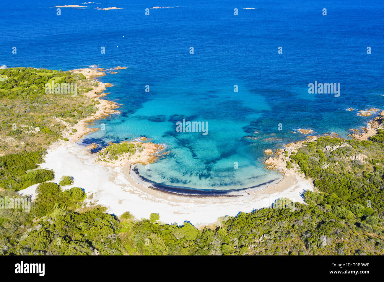 View from above, stunning aerial view of the Prince Beach (Spiaggia del ...