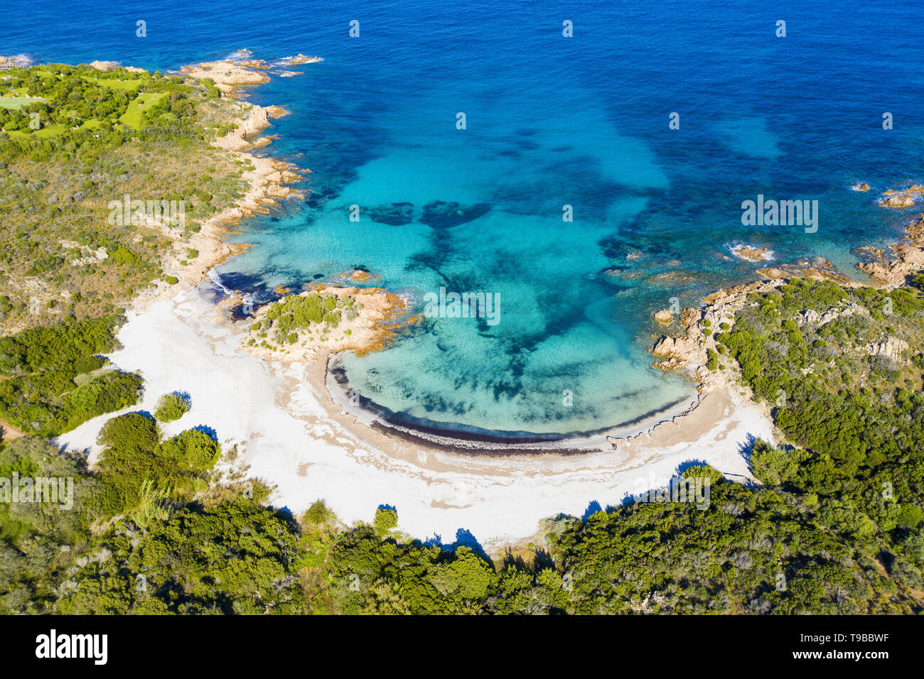 View from above, stunning aerial view of the Prince Beach (Spiaggia del ...