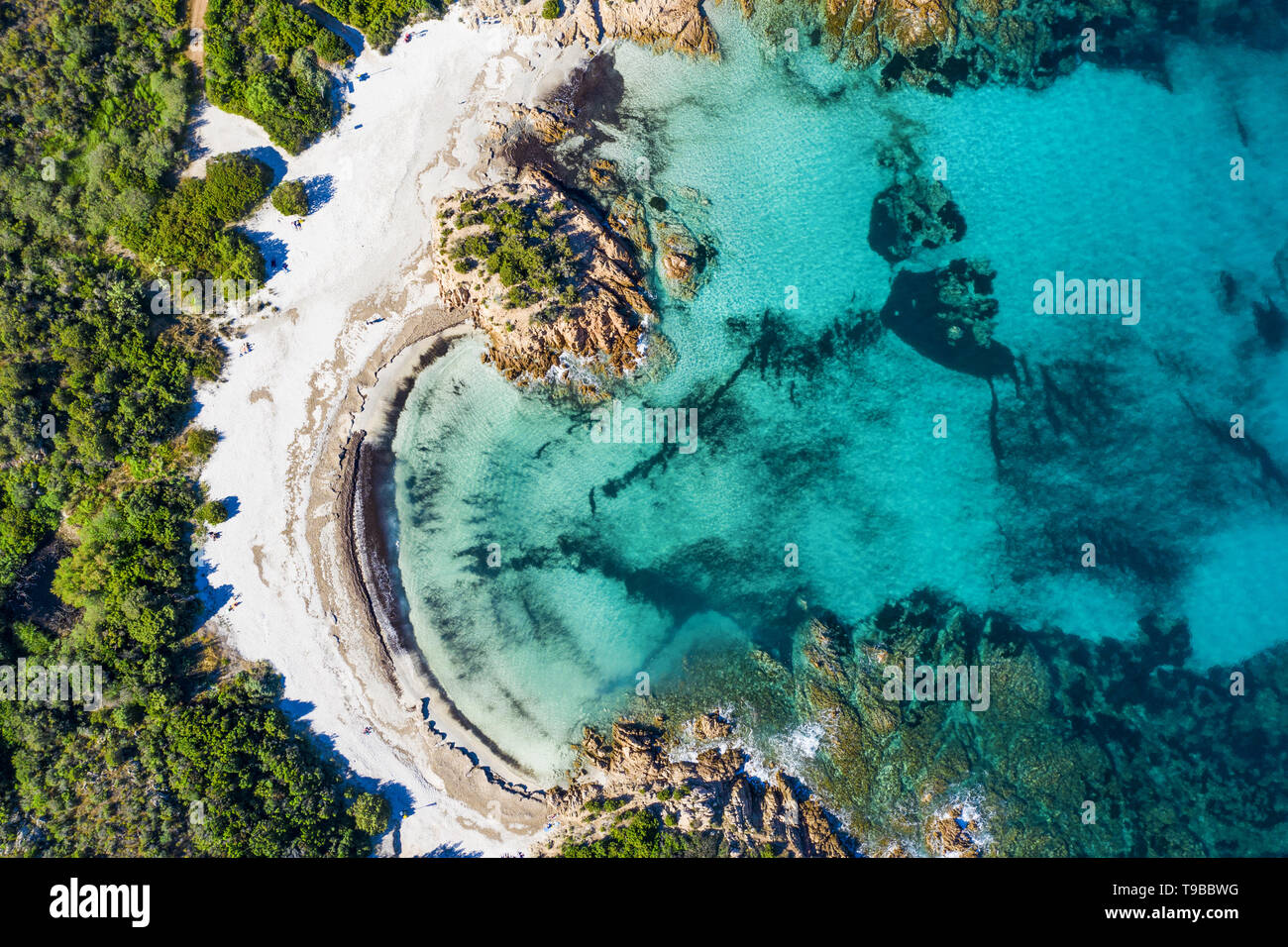 View from above, stunning aerial view of the Prince Beach (Spiaggia del ...