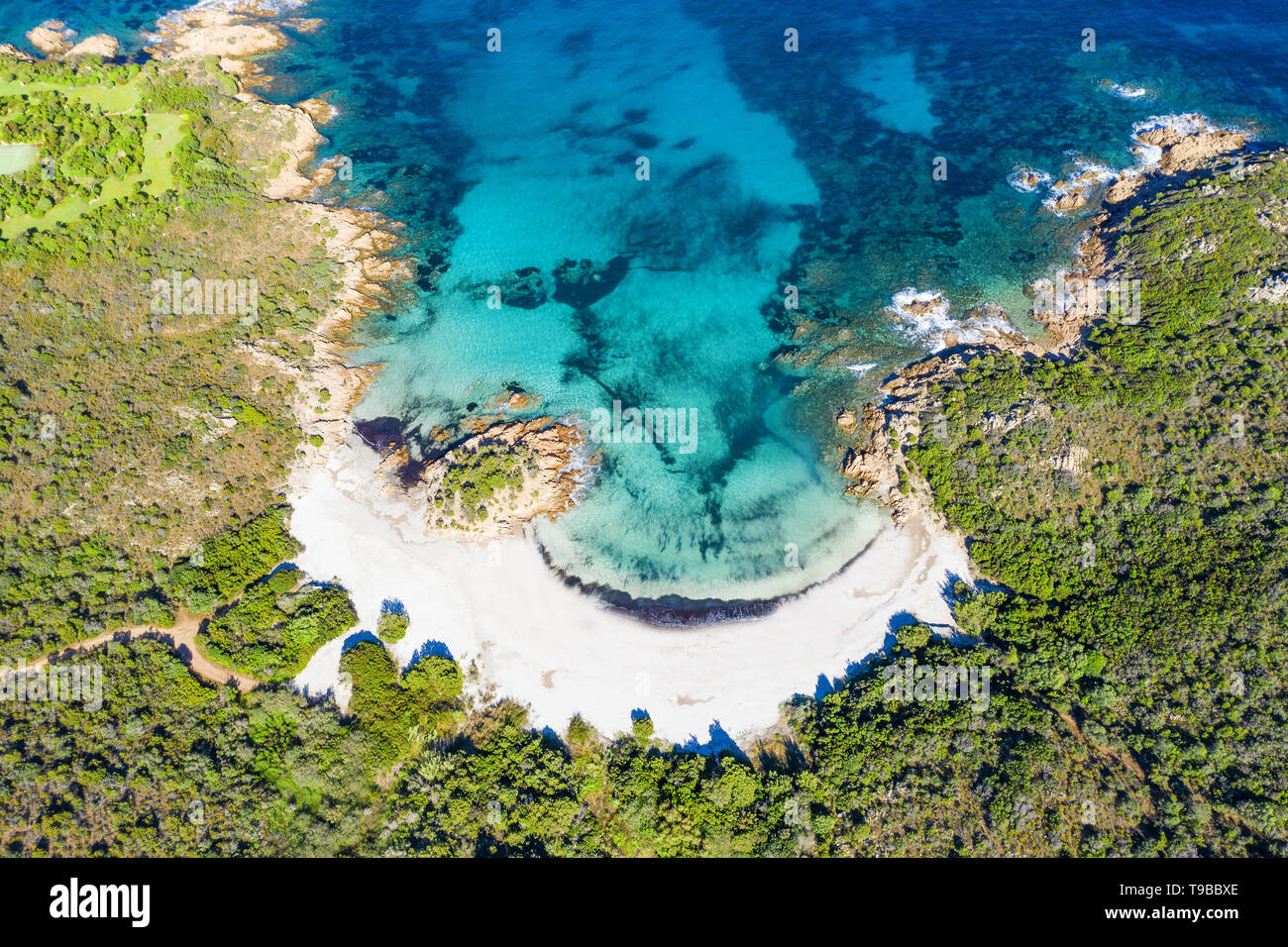 View from above, stunning aerial view of the Prince Beach (Spiaggia del ...