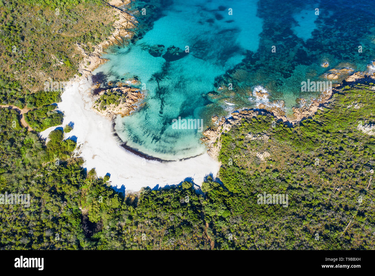 View from above, stunning aerial view of the Prince Beach (Spiaggia del ...