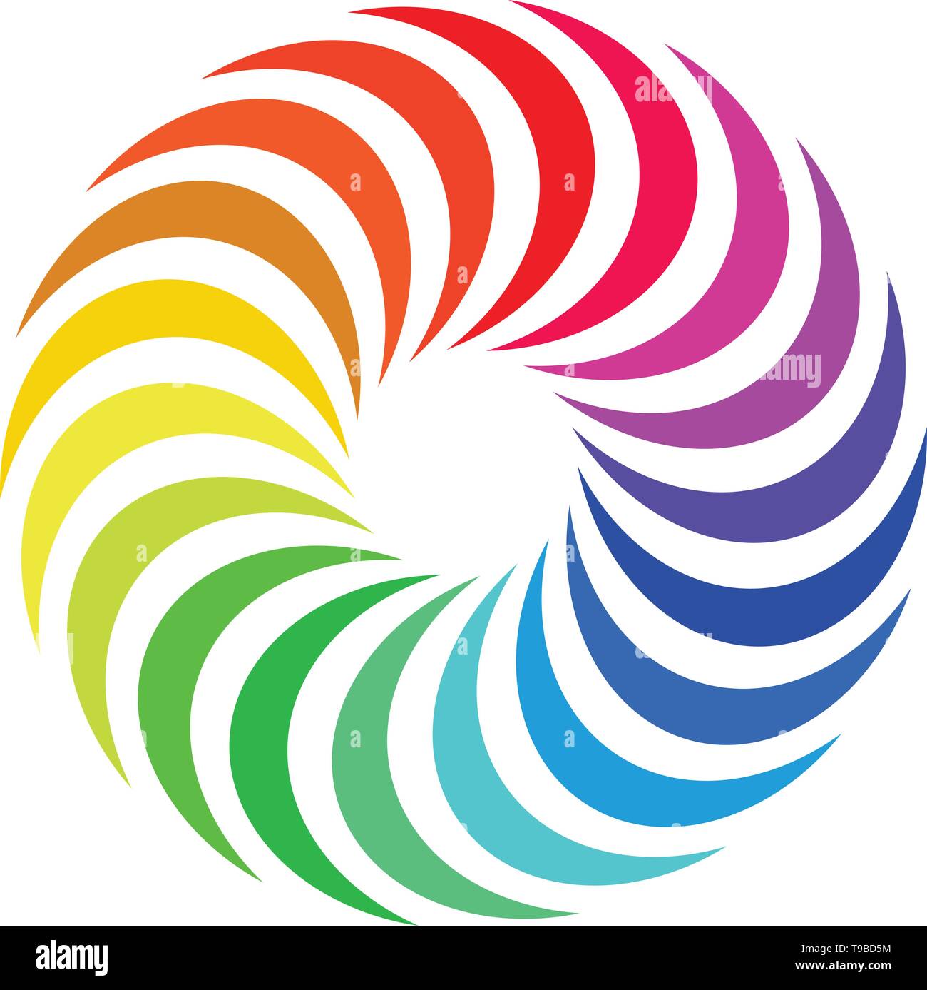 Circular, radial motif, mandala, design element with rainbow colors ...