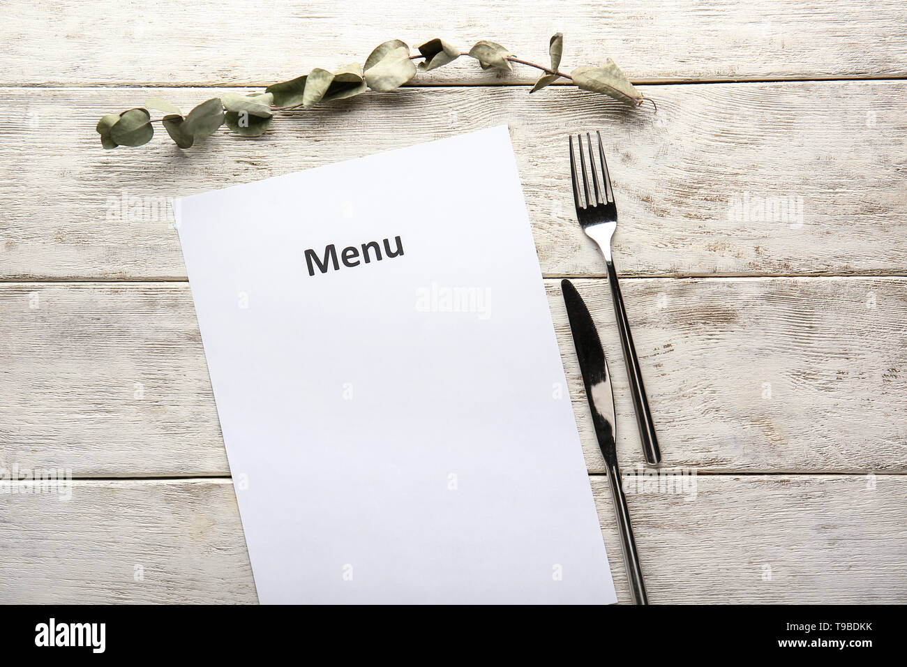 Blank Restaurant Menu