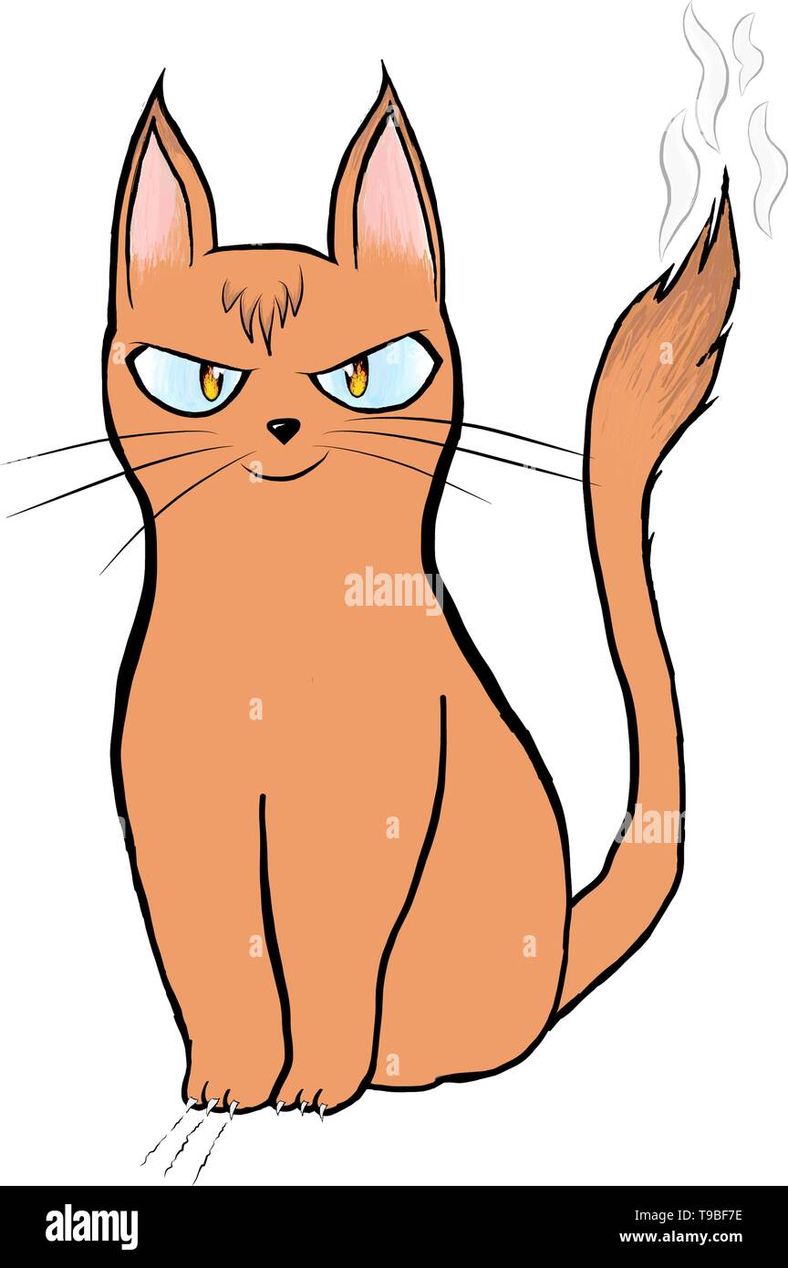 Funny illustration of a sly cat. Can be easily used like a sticker ...