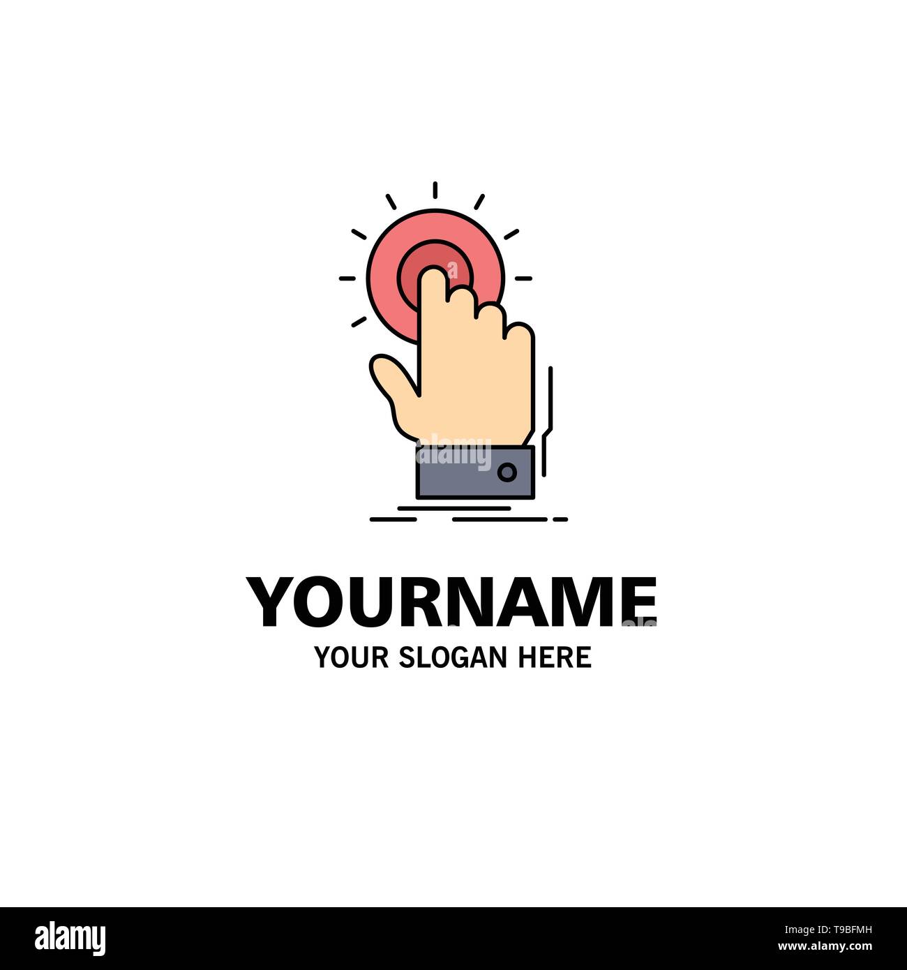 Man pressing start button on Stock Vector Images - Alamy