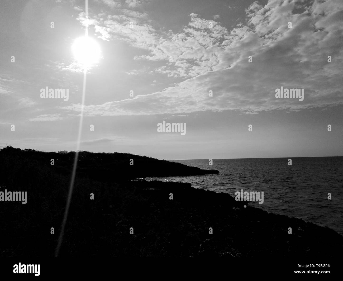Beautiful view beach shore Black and White Stock Photos & Images - Alamy