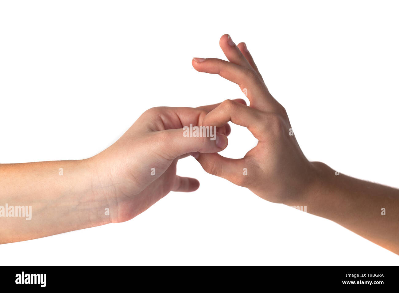 Happy finger crossed Cut Out Stock Images & Pictures - Alamy
