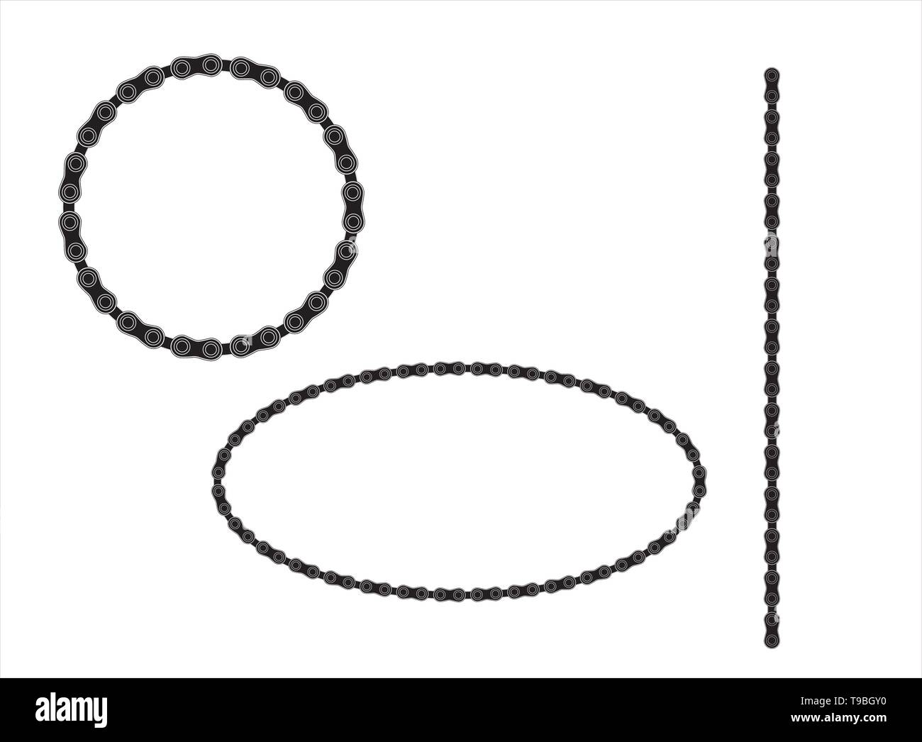 Bicycle chain circle vector illustration eps10 on a white background ...