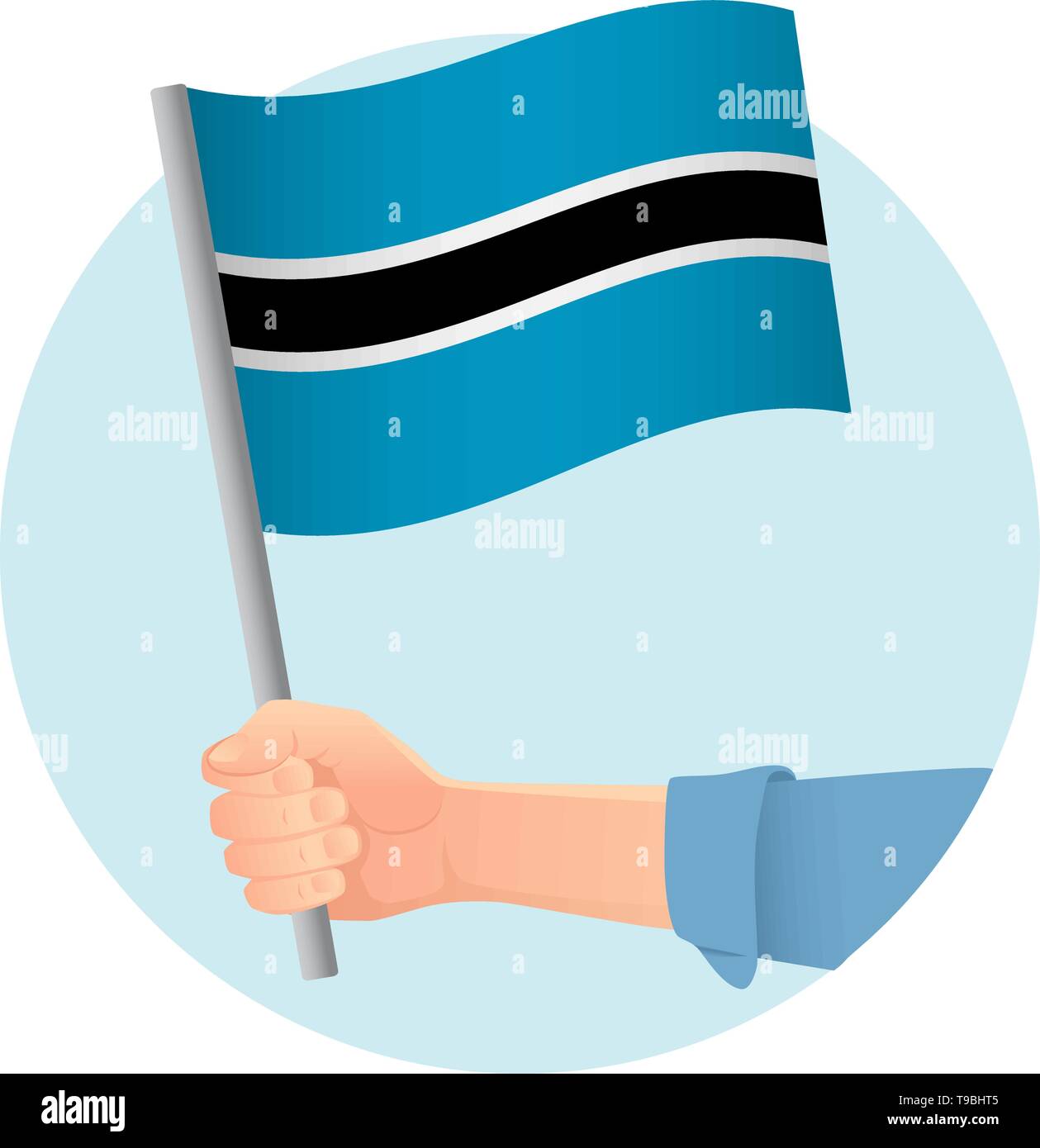 Botswana flag in hand. Patriotic background. National flag of Botswana vector illustration Stock ...