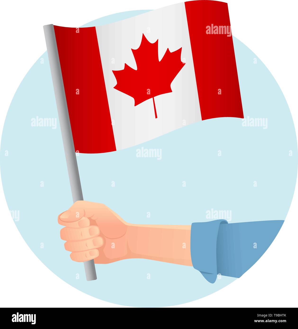 Canada flag in hand. Patriotic background. National flag of Canada ...
