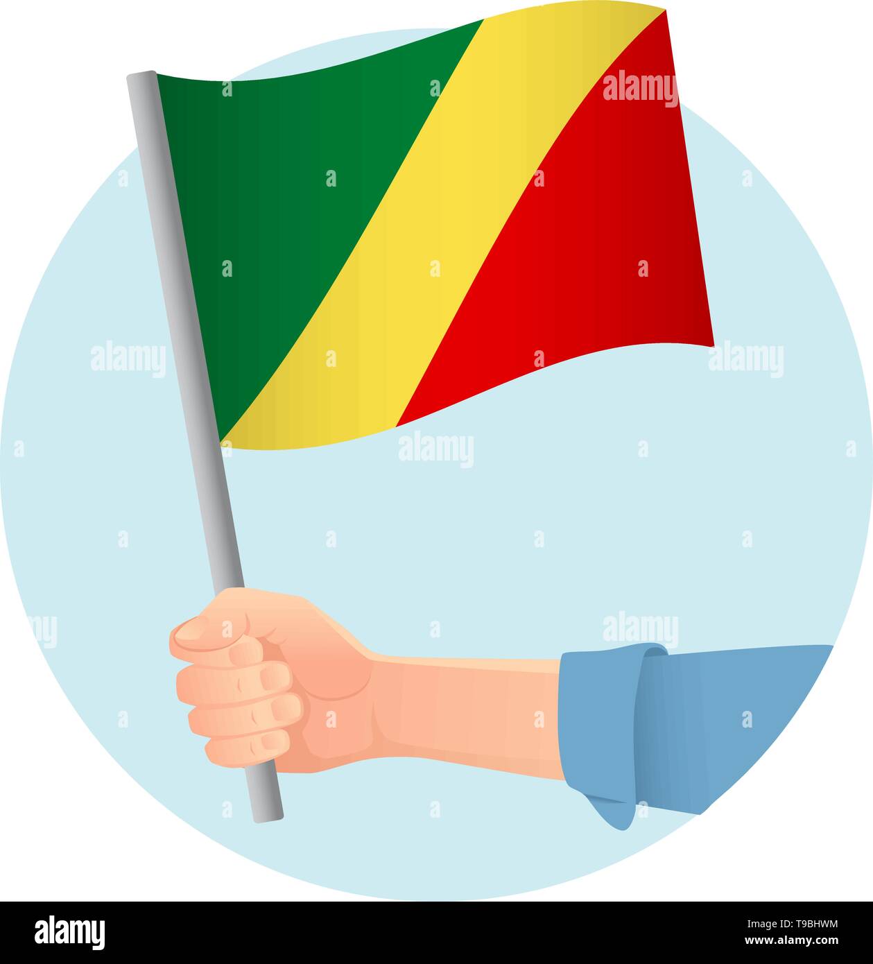 Congo flag in hand. Patriotic background. National flag of Congo vector ...