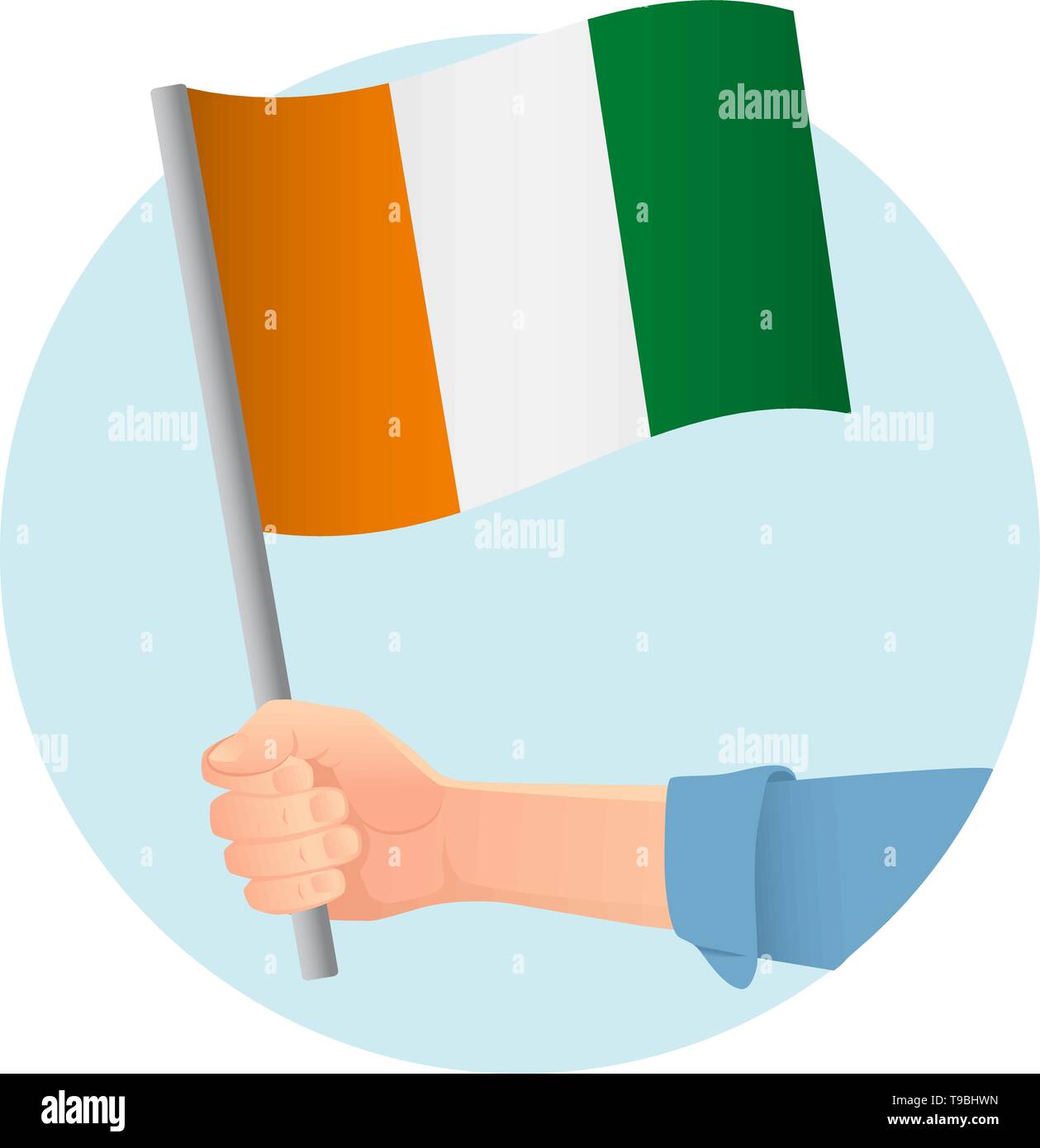 Cote d'ivoire - Ivory Coast flag in hand. Patriotic background ...