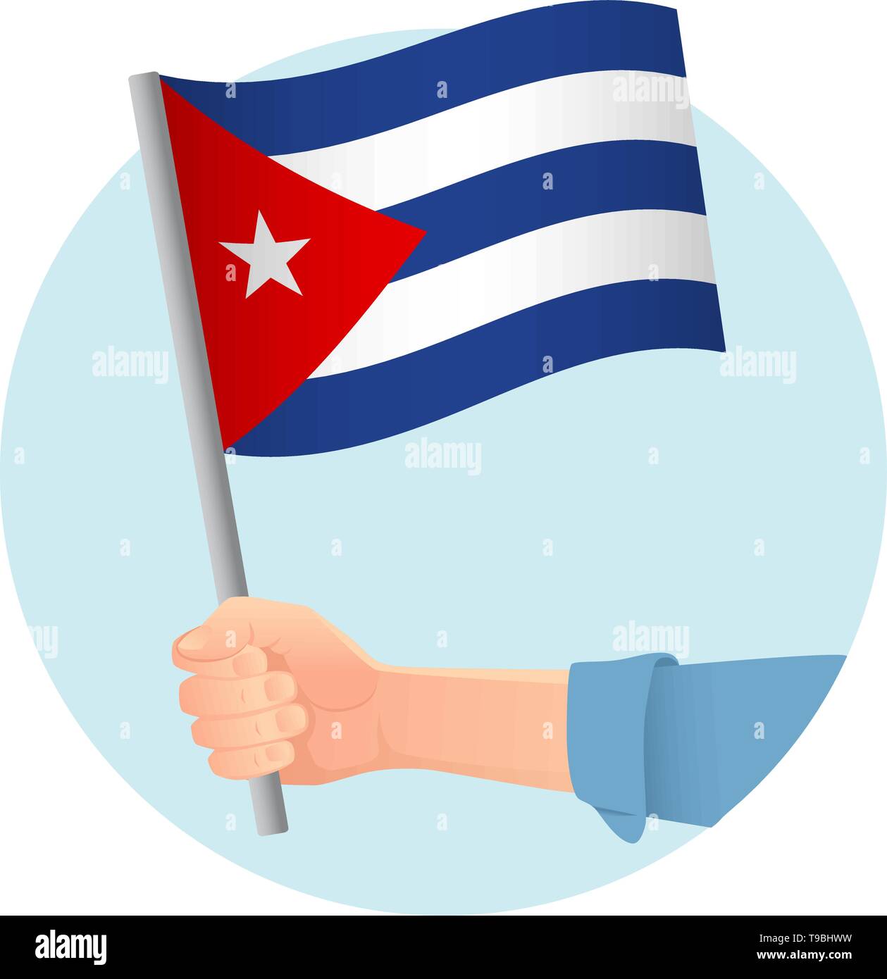 Cuba flag in hand. Patriotic background. National flag of Cuba vector ...