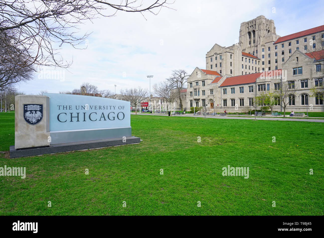 CHICAGO, IL -22 APR 2019- View of the Gothic campus of the University ...