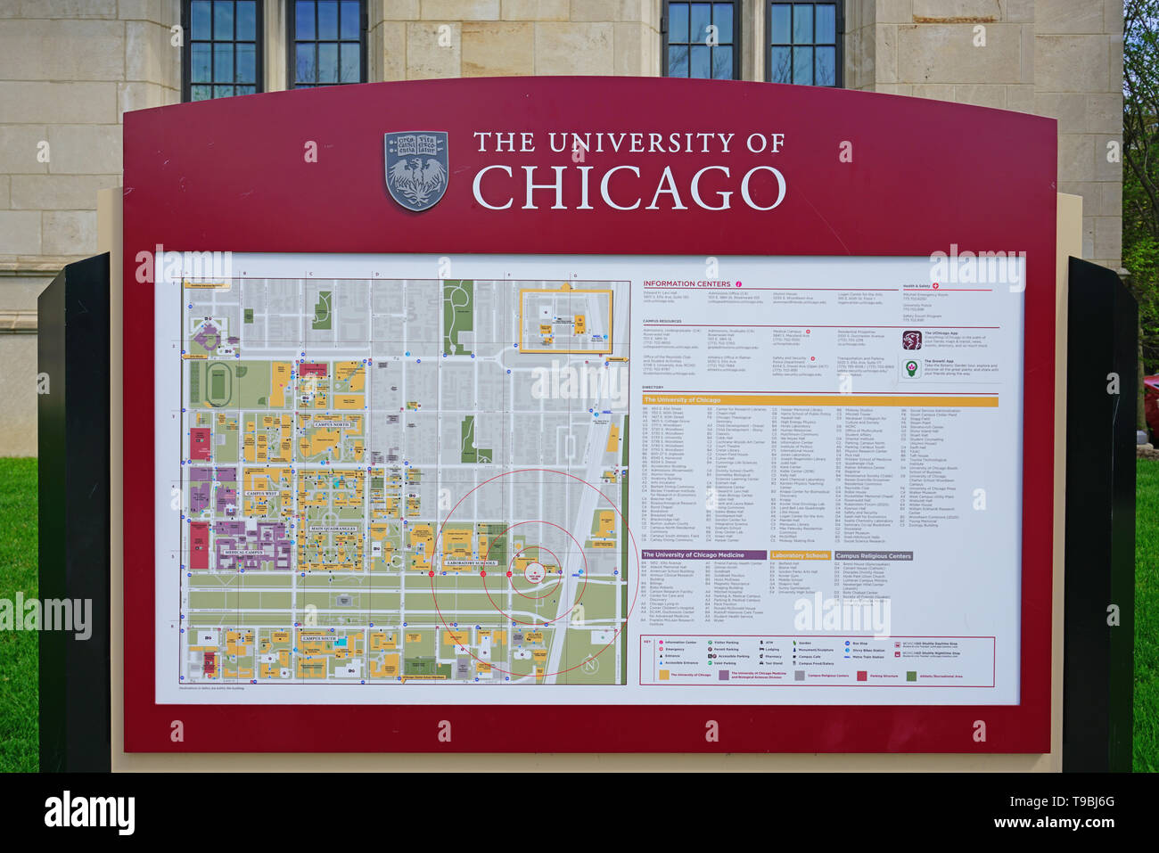CHICAGO, IL -22 APR 2019- View of the Gothic campus of the University ...