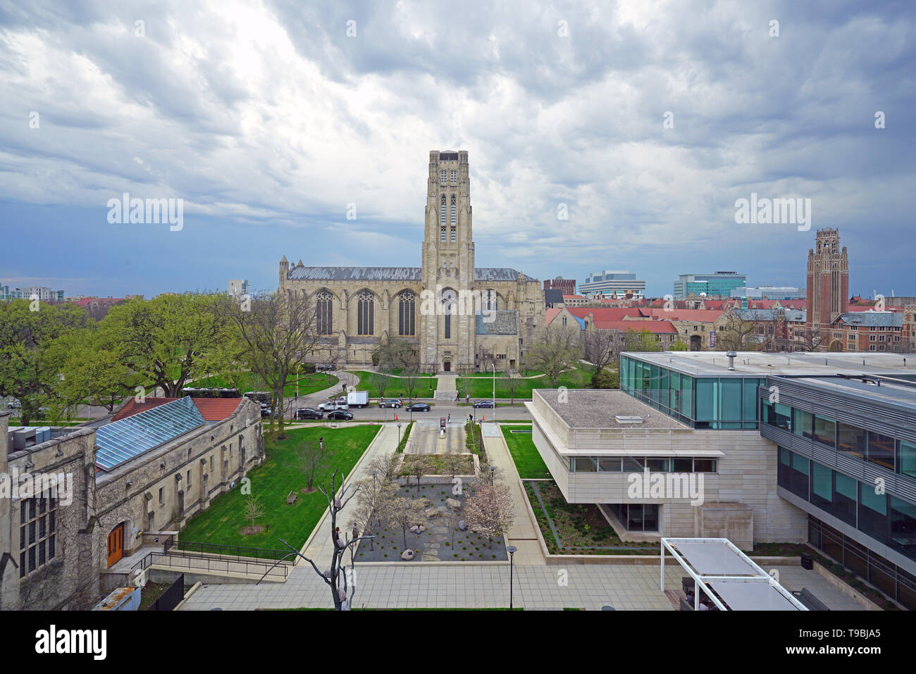 CHICAGO, IL -22 APR 2019- View of the Gothic campus of the University ...