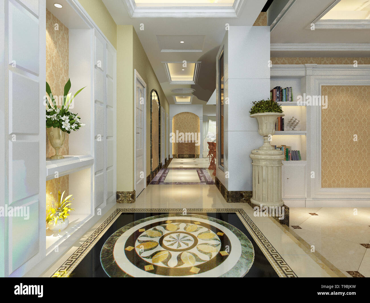 rendering empty lobby interior Stock Photo - Alamy