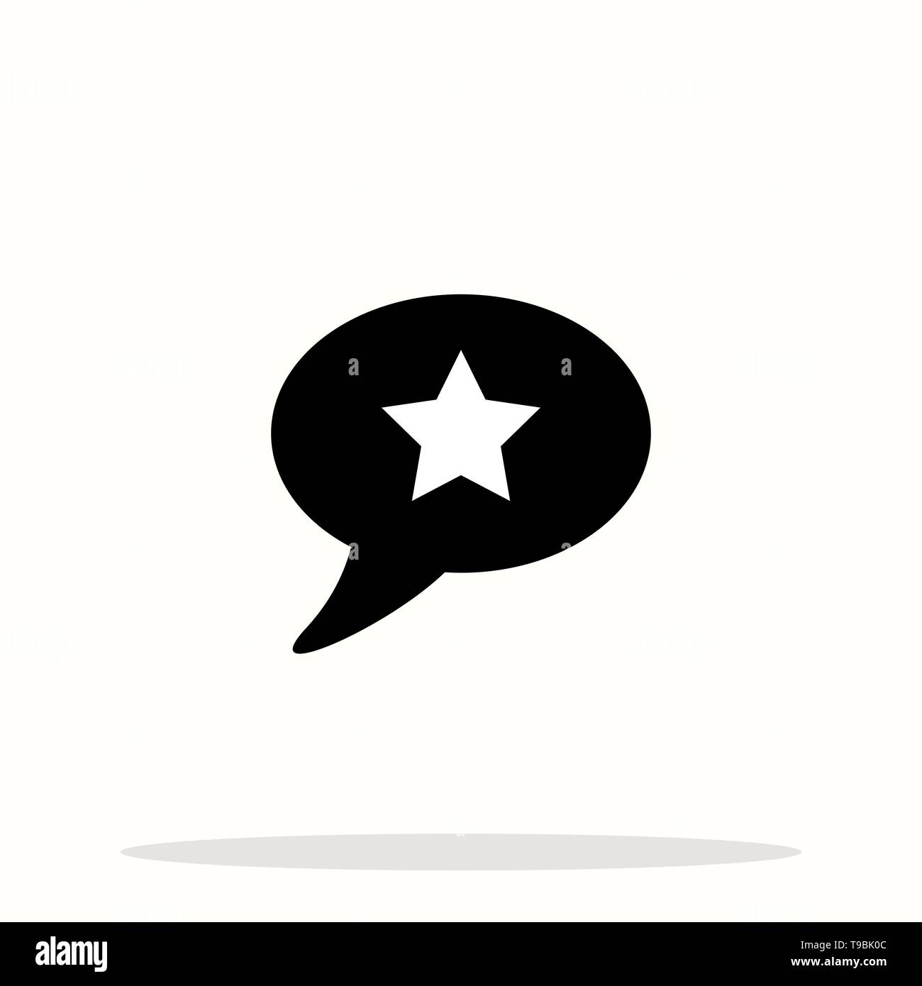 Star in speech bubble icon. linear style sign for mobile concept and ...