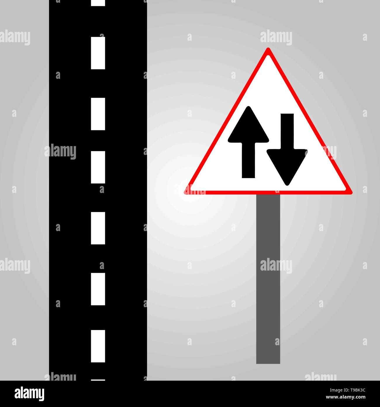 Traffic sign - sign straight and road simulate eps10 Stock Vector Image ...