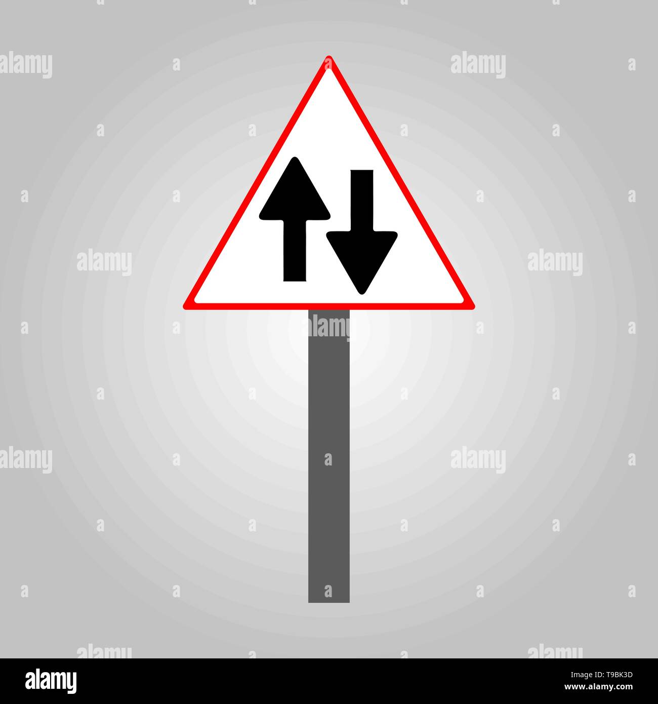 Traffic sign - sign straight and road simulate eps10 Stock Vector Image ...