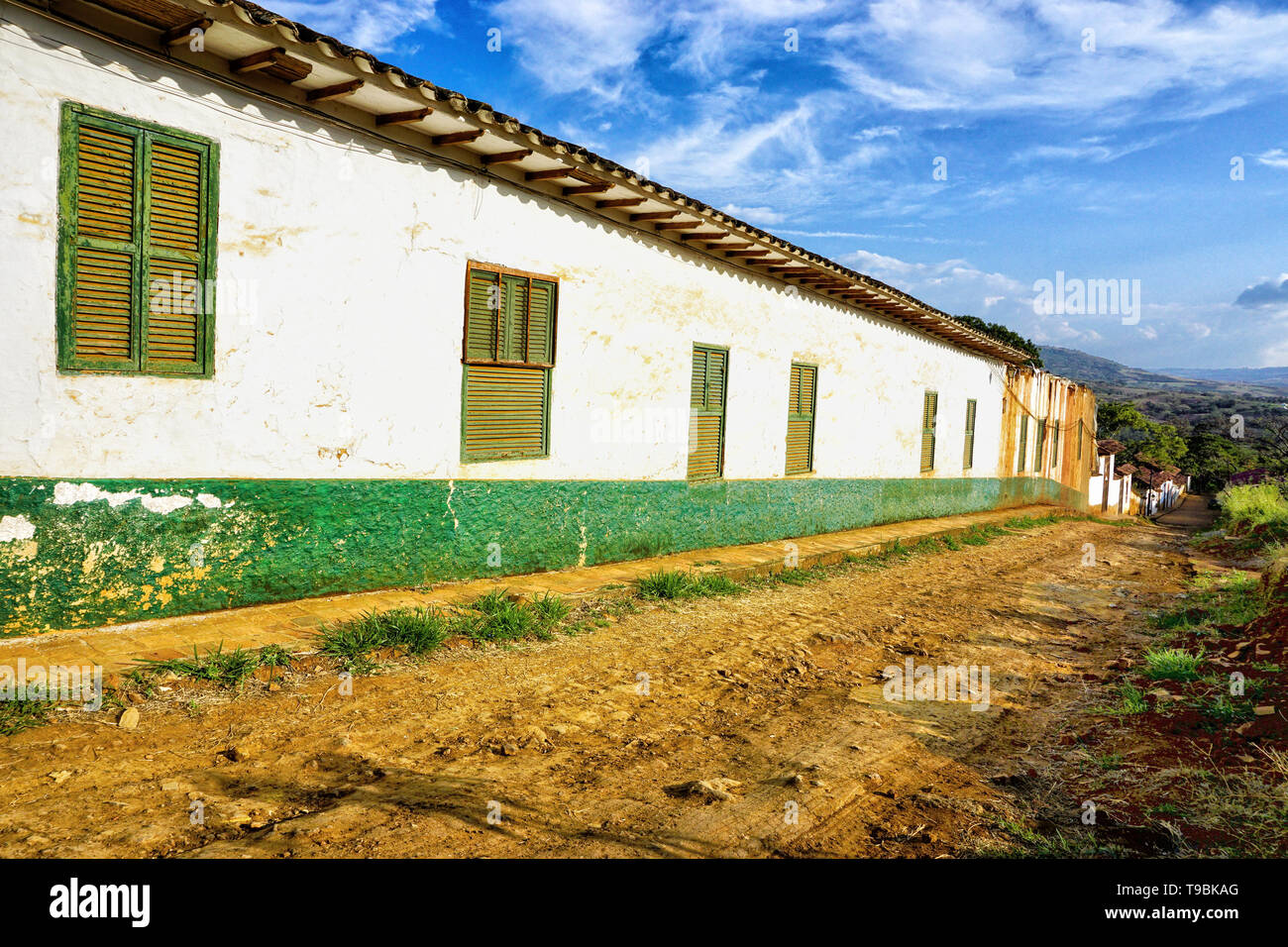 Colorful and traditional street in Barichara, Colombia Stock Photo - Alamy