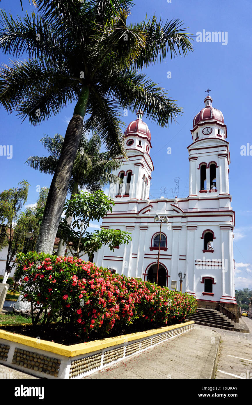 Colorful view of Charala Church in Santander, Colombia Stock Photo - Alamy