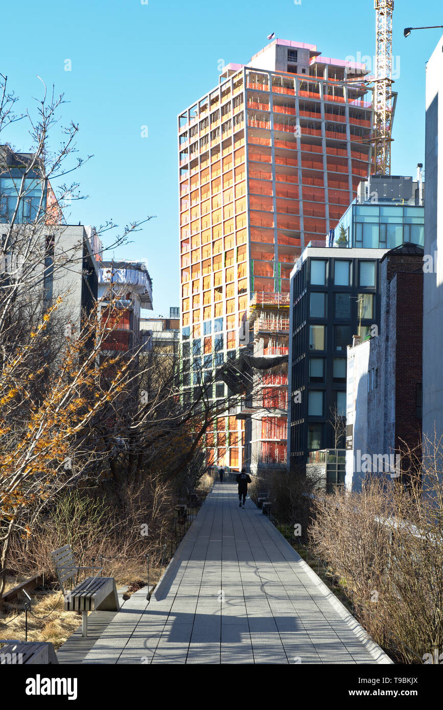 Scenery at the High Line with View on Skyscraper Construction in ...