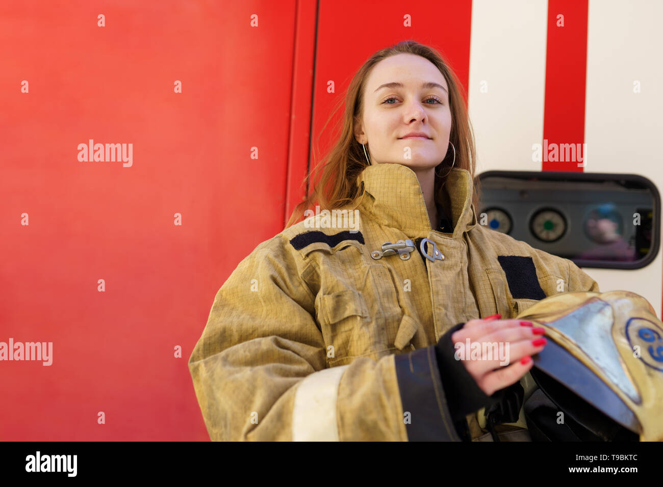 Beautiful woman fire extinguisher hi-res stock photography and images ...