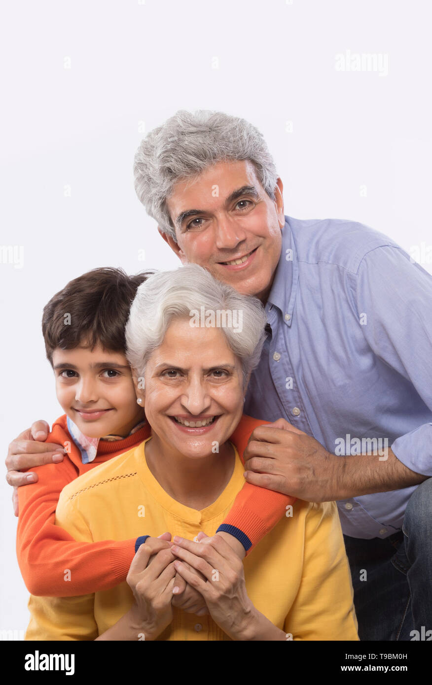 Portrait of grandparents and grandson Stock Photo - Alamy